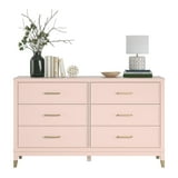 CosmoLiving by Cosmopolitan Westerleigh 6-Drawer Dresser, Pale Pink ...