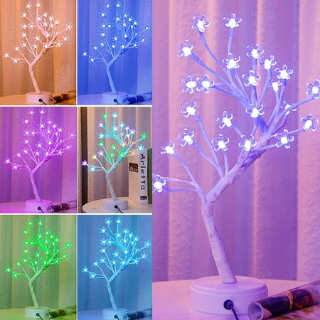 RGB Cherry Blossom Tree Light with Remote Control 16 Color-Changing LED ...