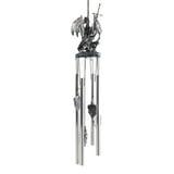 Medieval Silver Dragon Holding Excalibur Sword And Orb Figurine Wind ...