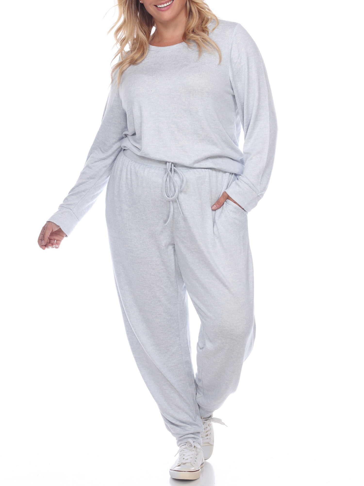 White Mark Women's Plus Size 2 Piece Lounge Set - Walmart.com