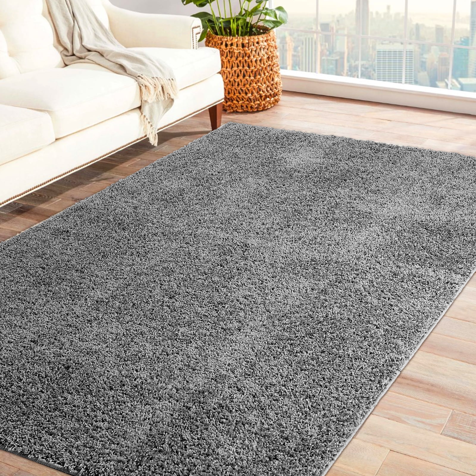 OYang 12*8ft Bedroom Rug ,Modern Shag Area Rug Plush Shaggy Indoor Fluffy Rug Carpet Non ...