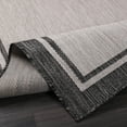 CAMILSON Summer Bordered, Washable Outdoor Indoor Area Rug, Grey, 5x7 ...