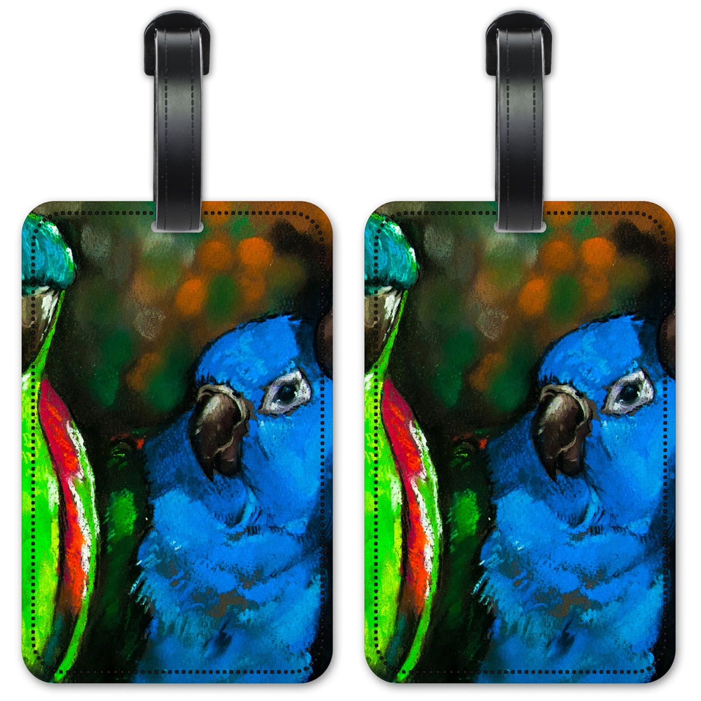 Parrot Painting - Luggage ID Tags / Suitcase Identification Cards - Set ...