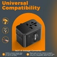 Universal Travel Adapter with 1 AC Outlet & 5 USB Ports (3C2A) for US ...