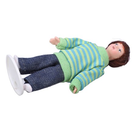 Miniature Boy Doll, 1:12 Scale Dollhouse Miniature Boy Green Sweater ...