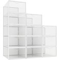 12 Pack Shoe Storage Bins, Clear Plastic Stackable Shoe Organizer for ...