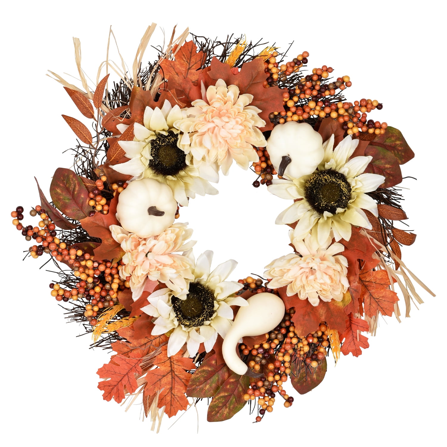 Coolmade Fall Decor - Fall Wreaths for Front Door - 18 Inch Autumn ...