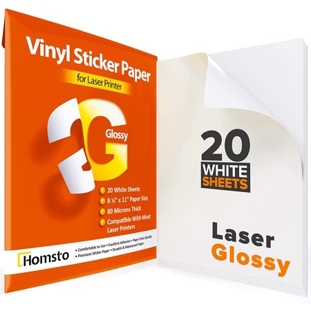 Printable Vinyl Sticker Paper for Laser Printer - Waterproof Sticker ...