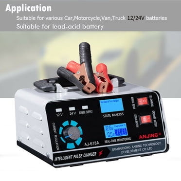 12v/24v car battery charger heavy duty, 0-15a automatic battery ...