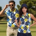 Aplkyhs Hawaiian Flower Matching Golf Shirts for Couple Racerback ...