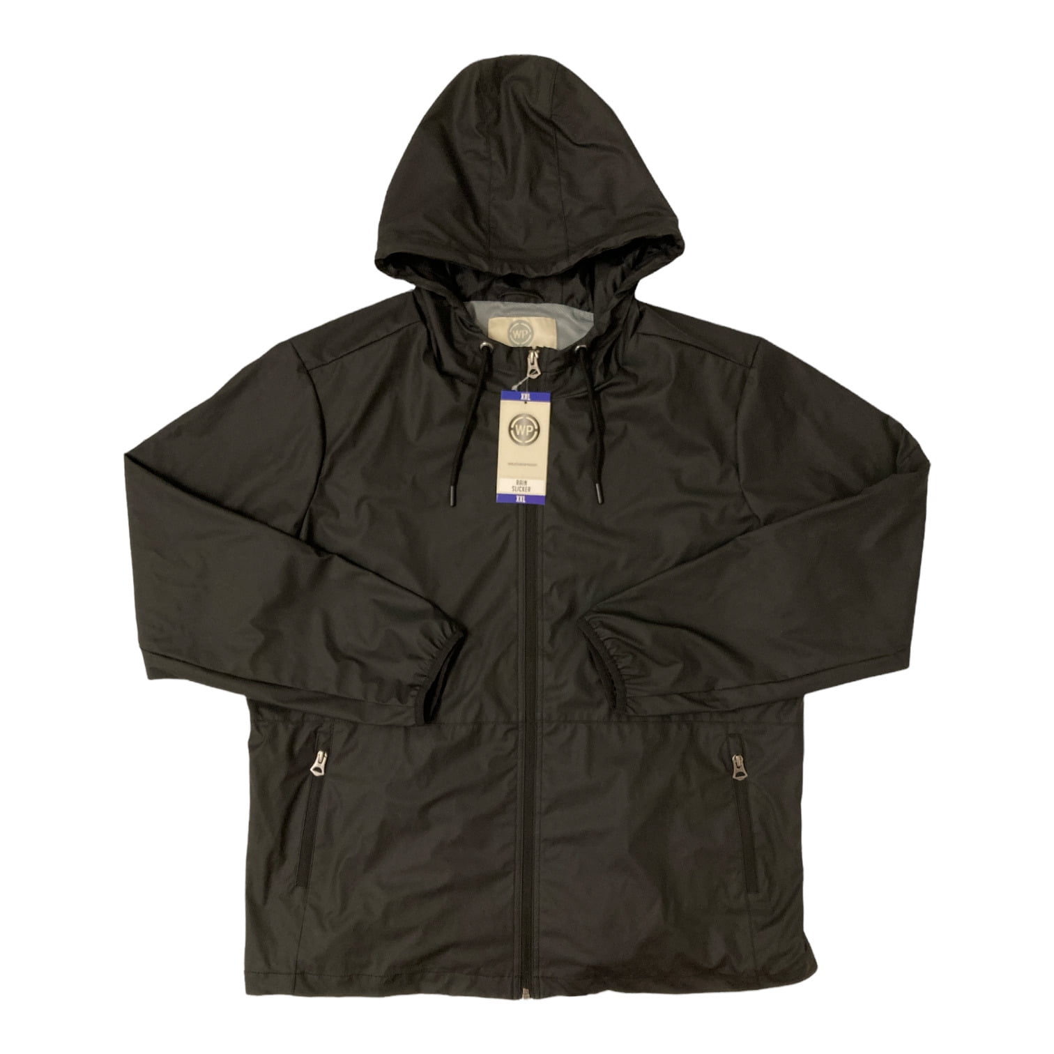 WP Weatherproof Women's Lightweight Full Zip Rain Slicker Jacket (Black ...