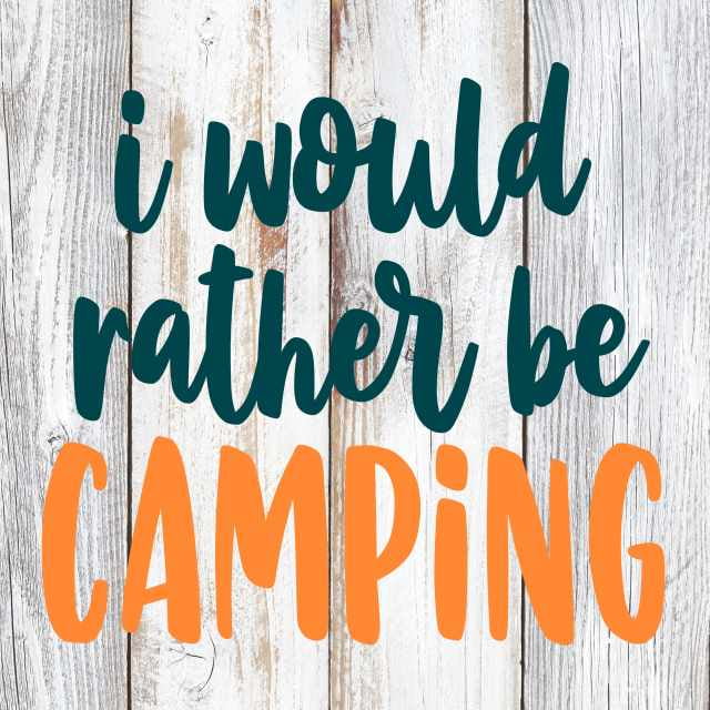 I would rather be camping Rustic Farmhouse Style White Wood Sign Wall ...