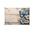 Blue Butterfly Daisy Sun Shade Sail 12'X16' Spring White Floral Flower ...
