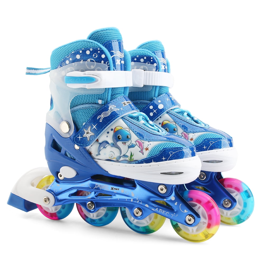 Patines en línea ajustables con ruedas iluminadas para niños y niñas ...