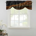 Black Gold Marble Tie Up Valances Curtain, Brown Luxury Modern Abstract ...