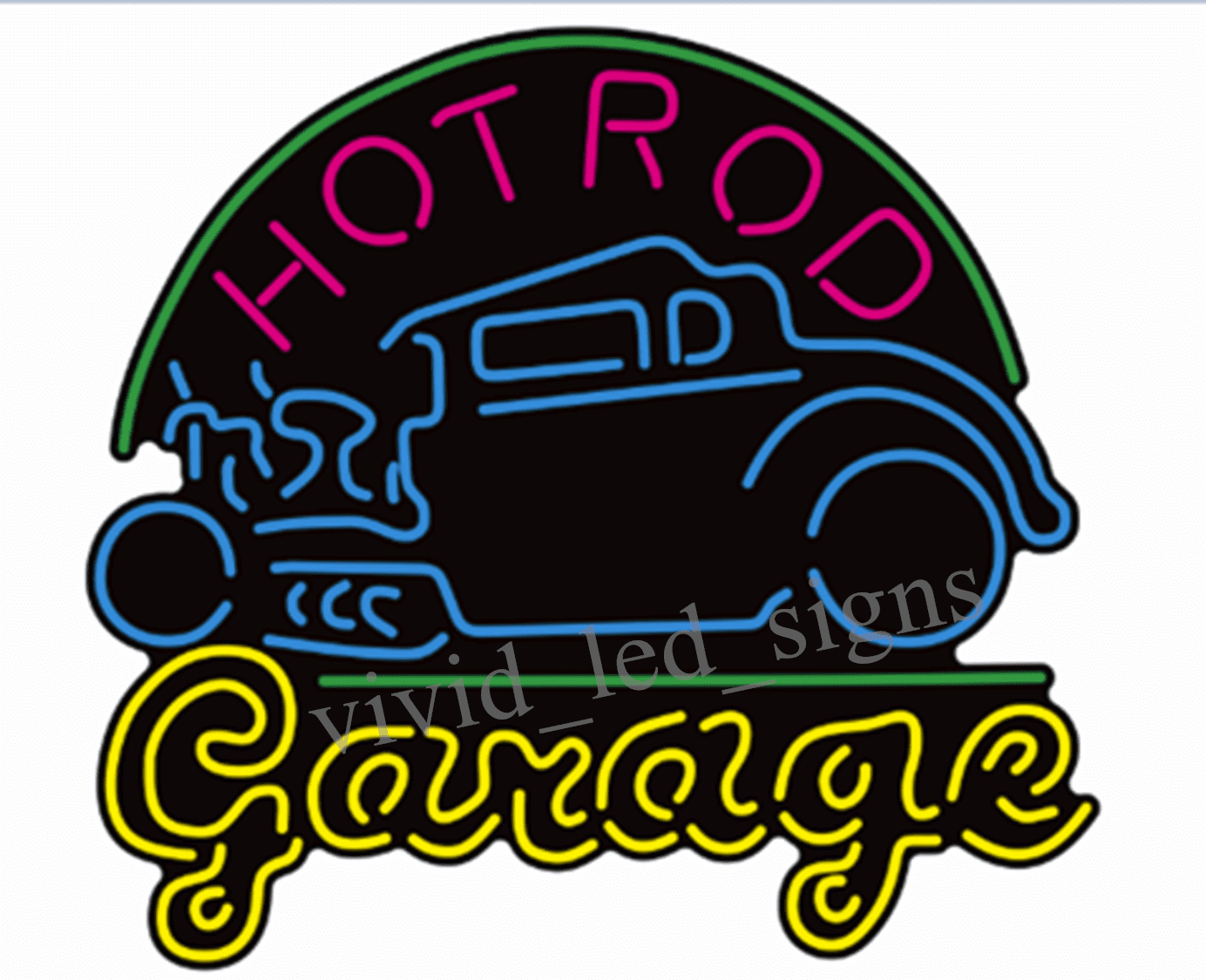 Queen Sense 10" Vivid Hot Rod Garage Car LED Sign Neon Sign Light Lamp ...