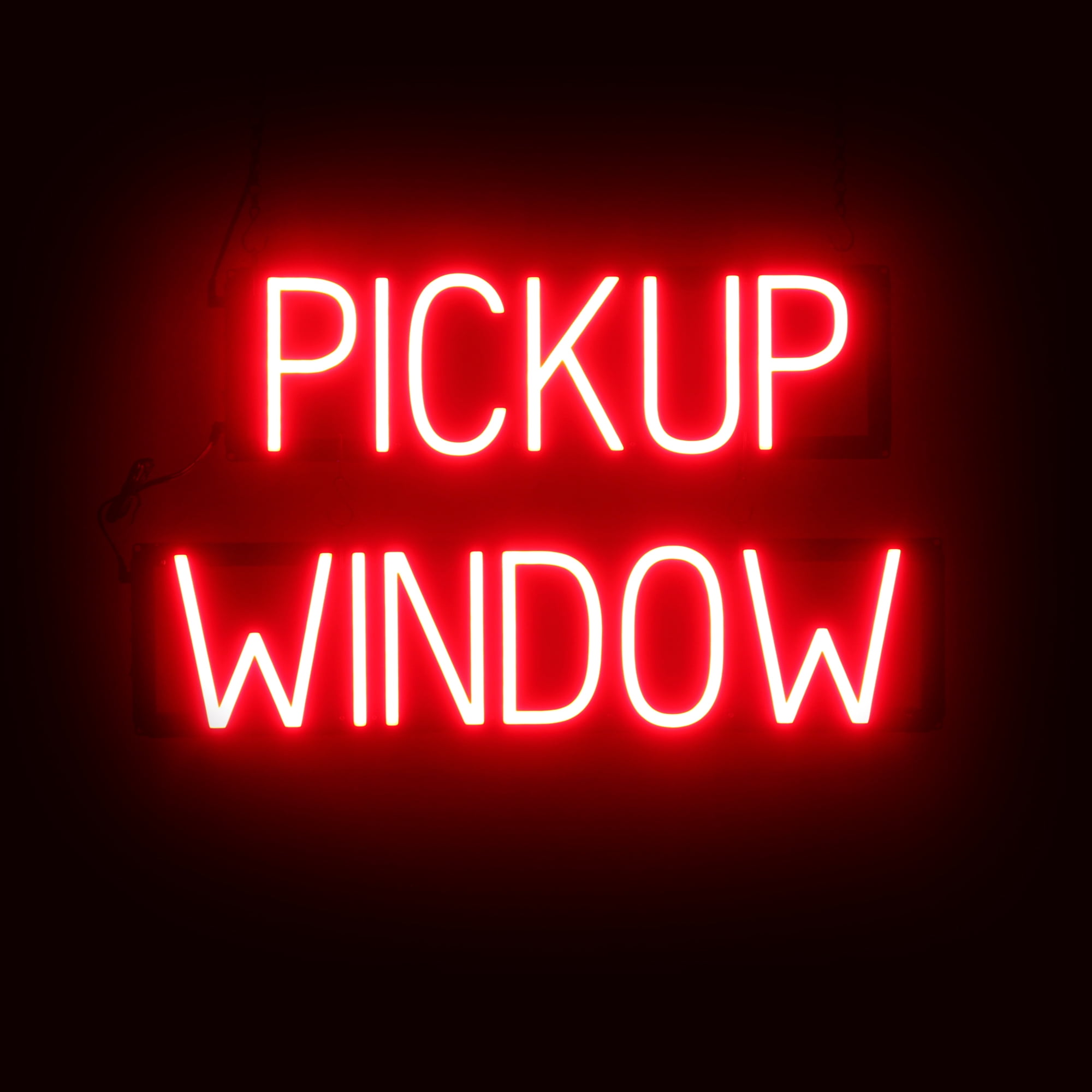 SpellBrite PICKUP WINDOW LED Sign for Business. 26.0" x 15" Red PICKUP ...