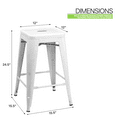 Magshion 24" Metal Bar Stools, 2 Pcs Backless Counter Height Barstools ...