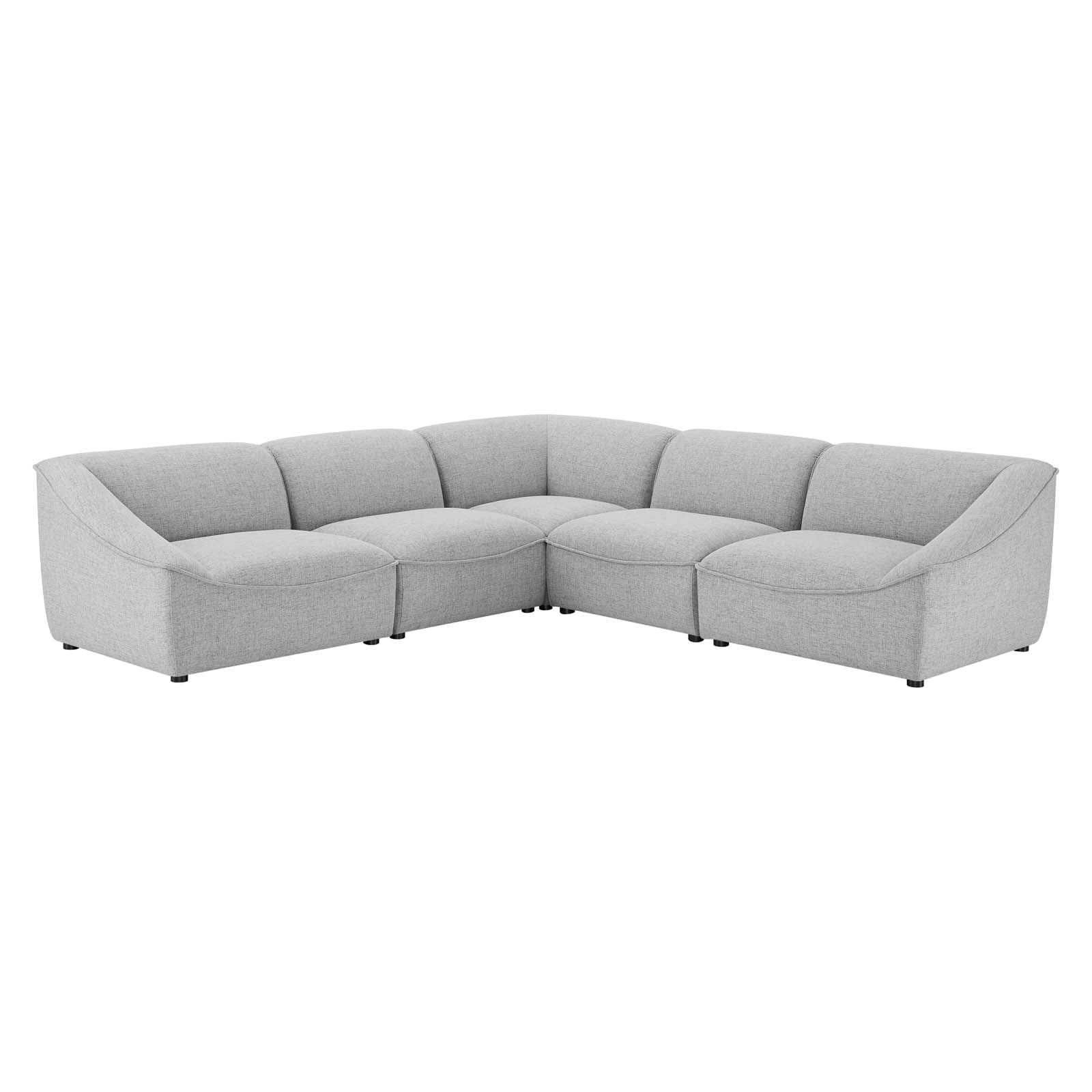 Sectional Sofa Set, Fabric, Light Grey Gray, Modern Contemporary Urban ...