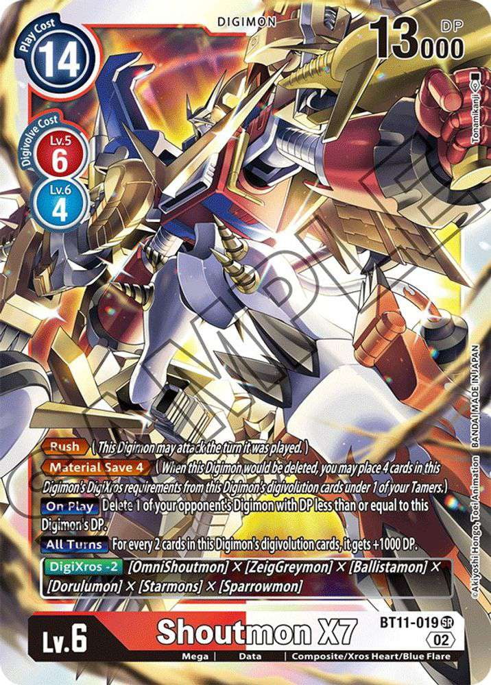 Digimon Dimensional Phase Super Rare Shoutmon X7 BT11-019 - Walmart.com