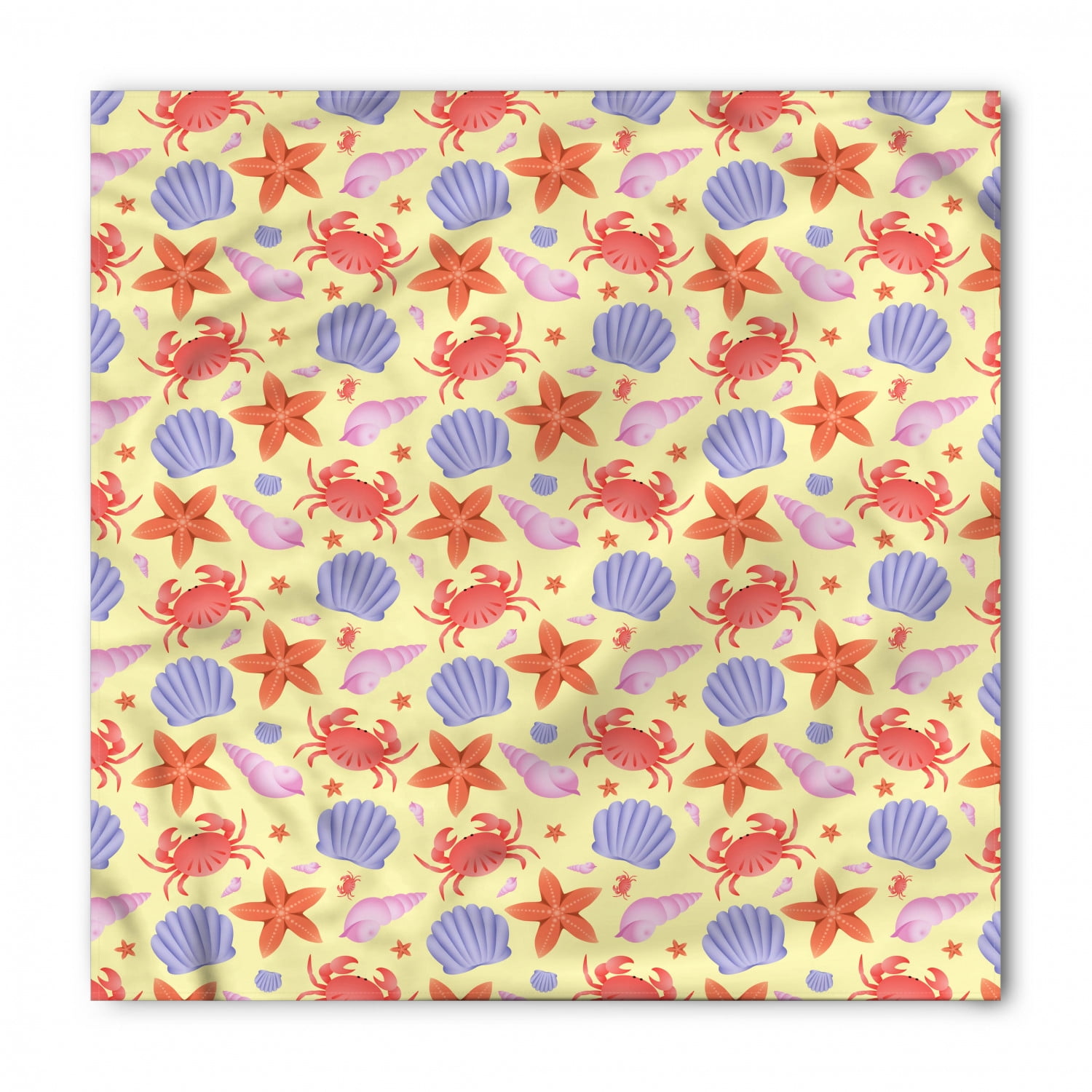 Nautical Bandana, Sea Shells Crab Motifs, Unisex Head and Neck Tie, by ...