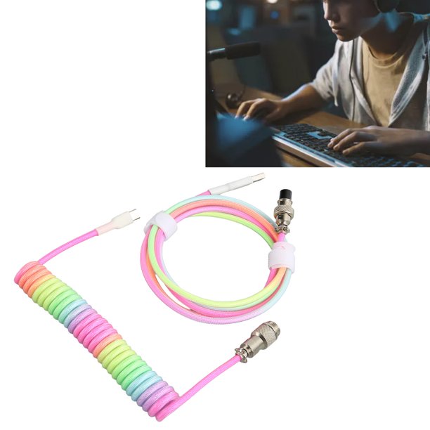 Gaming Keyboard Cable, Nylon Type C To USB Double Sleeved Mechanical ...