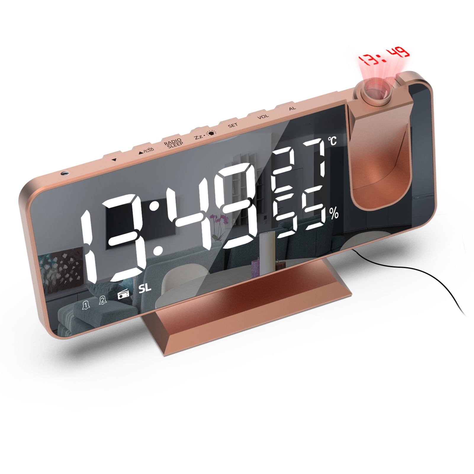 Digital Alarm Clock, Projection Alarm Clock for Heavy Sleepers, Digital ...