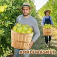 Jumbo Half Bushel Baskets, 14 x 9.5 Inch Large Round Wooden Apple ...