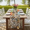 Cobblestones 60 Inch Table Runner, Gravel Rock Natural Stones Pattern ...