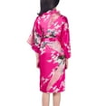Girls Stain Kimono Robe, Peacock Flower Kids Japanese Robe for Spa ...