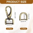 2pcs Detachable Snap Hook Swivel Clasp 3/32" (2mm) Zinc Alloy Lobster ...