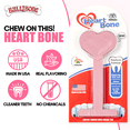 Bullibone Peppermint Heart Bone Dog Chew Toy, Small Size, Dental Care ...