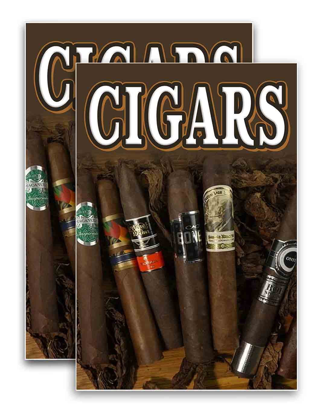 Cigars (24" X 36") Vinyl Decal Only (Pack of 2) |Sign|Sticker|Poster ...