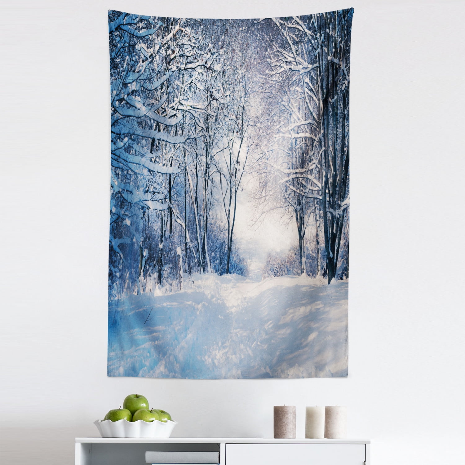 Winter Tapestry, Alley in Snowy Forest Cold Freezing Weather Rural ...