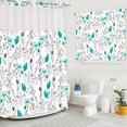 Ikfashoni Hookless Shower Curtain with Snap in Liner and Window Curtain ...