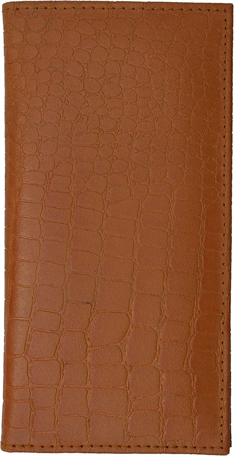 Marshal Genuine Leather Slim Crocodile Checkbook Cover Tan - Walmart.com