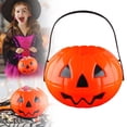 BIZHUA Large Halloween Pumpkin Candy Bucket, Plastic Treat Pail for ...