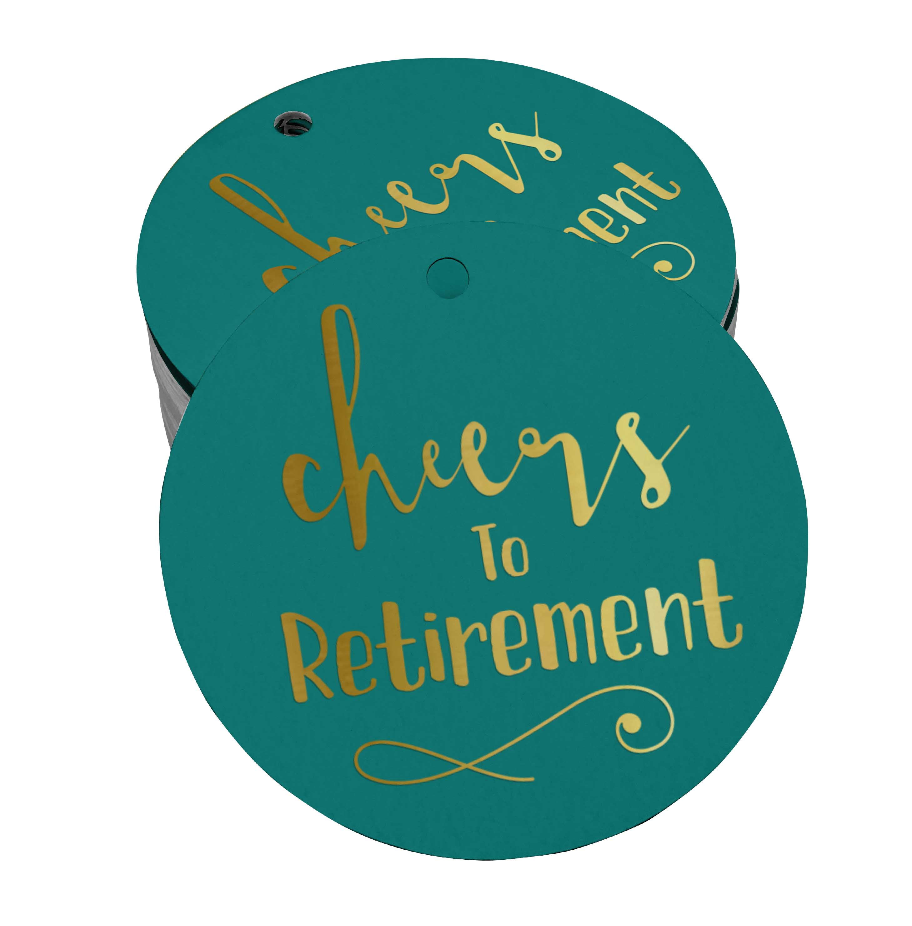 Inkdotpot Gold Foil Paper Hang Tags Cheers To Retirement Favor Tags 50 ...