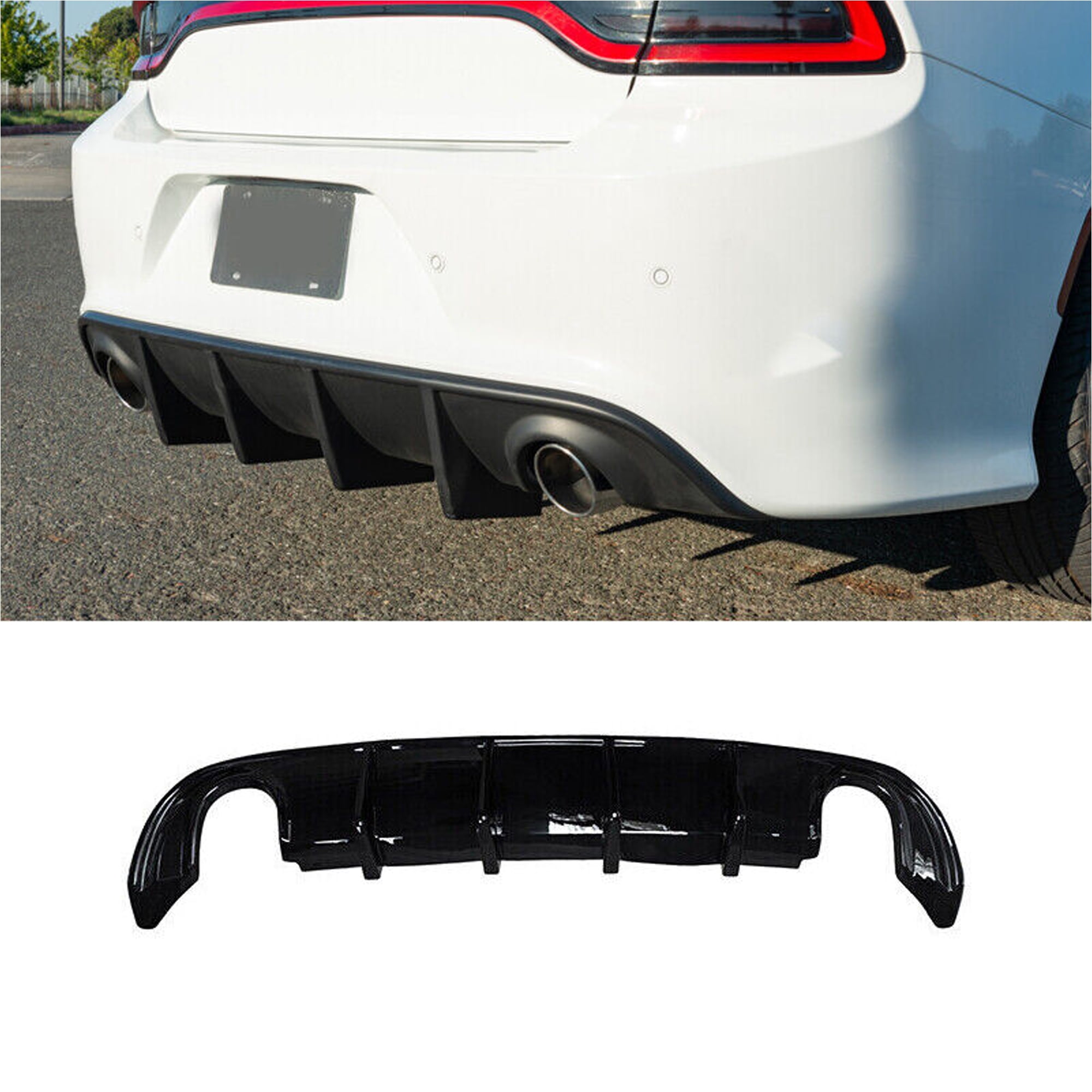 NINTE Rear Diffuser for 2015-2018 Dodge Charger RT / 2015-2022 SXT ...
