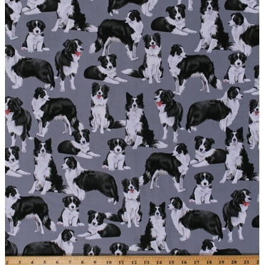 Cotton Dogs Pets Puppies Paw Prints Bones Woof Animals Cream Cotton ...