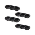 DAMAI Black 3-Compartment Multi-Purpose Condiment Trays, PP Plastic ...