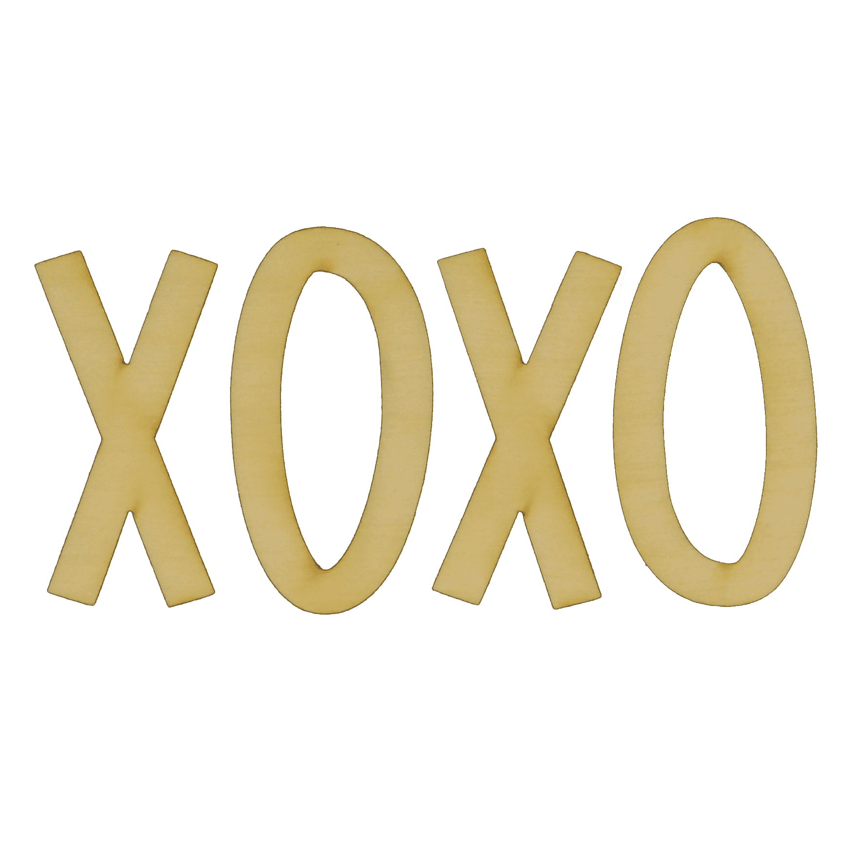 Unfinished XOXO Block Letters Wood Cutout (1/4" Thickness, Large 12" x ...