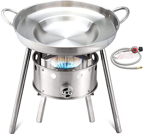 12" Stainless Steel Gas Burner and Comal Set 37000 BTU/H with Certified ...