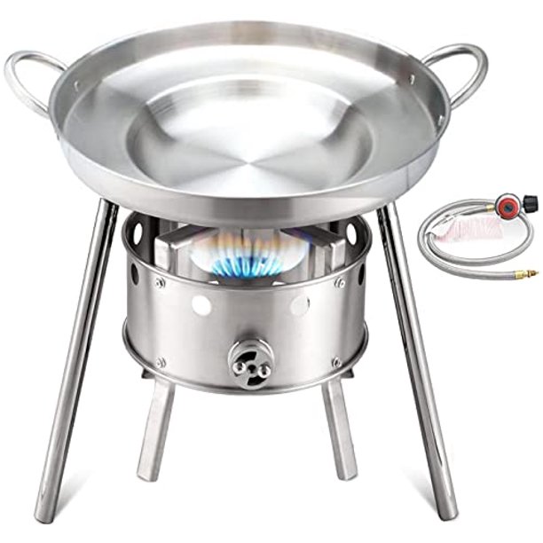 12" Stainless Steel Gas Burner and Comal Set 37000 BTU/H with Certified ...