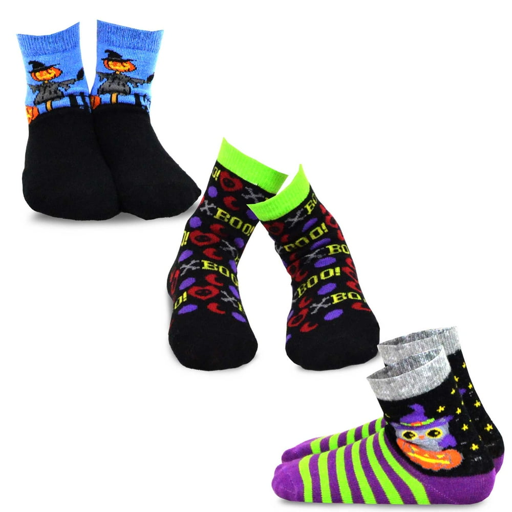 TeeHee Socks - TeeHee Halloween Kids Cotton Fun Crew Socks 3-Pair Pack ...