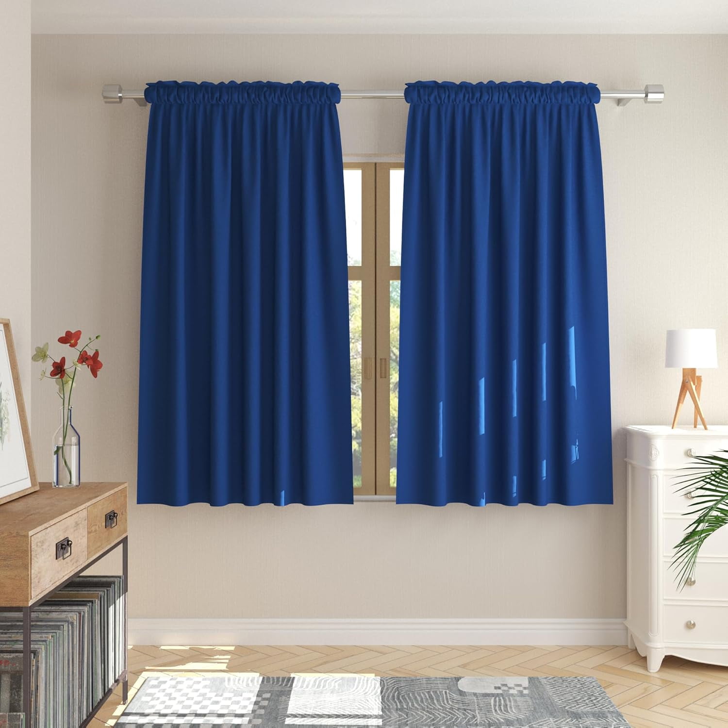 Click here for Siabc-Dark Blue Curtains 63 Inches Long Living Roo... prices
