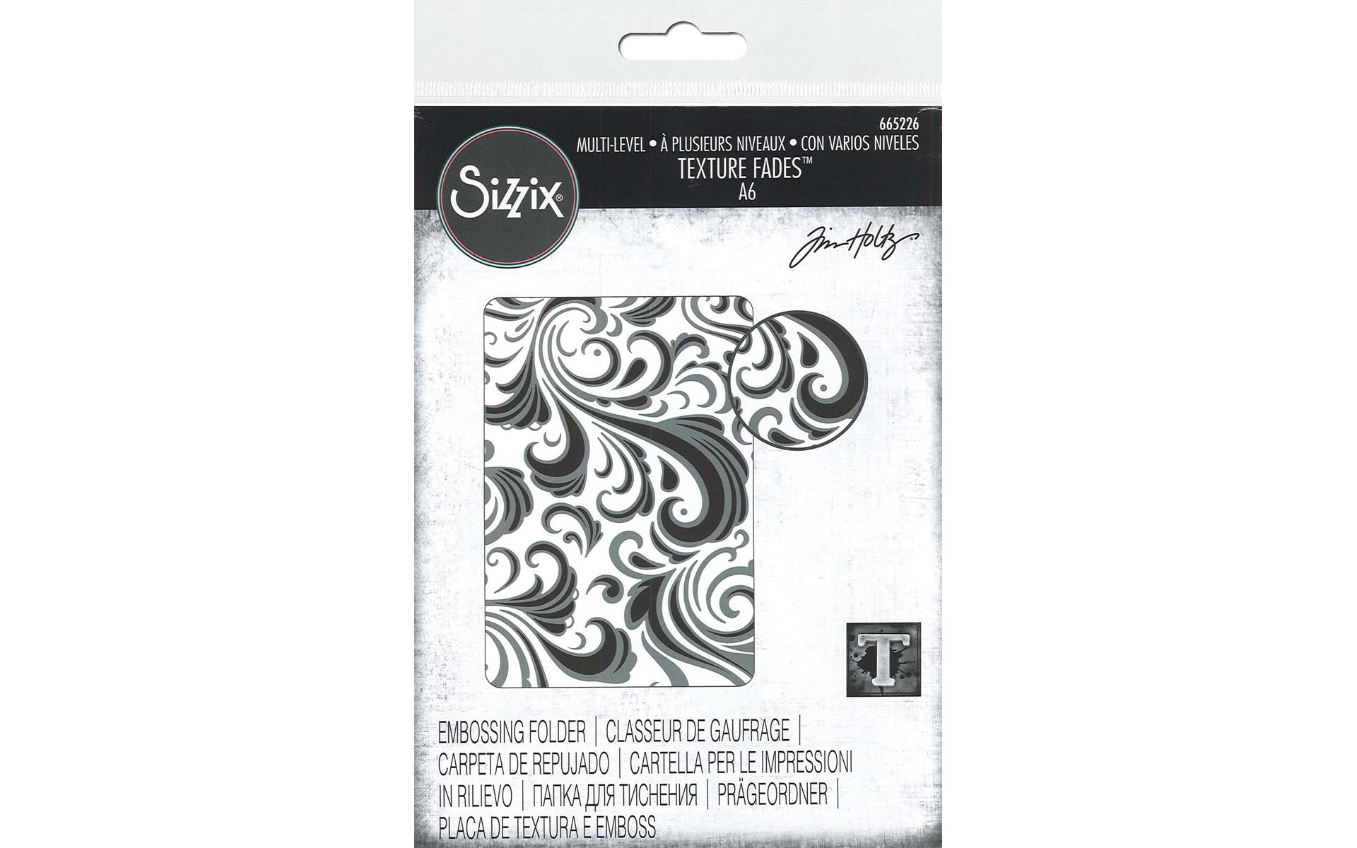 Sizzix Embossing Folders Tim Holtz 3D Texture Fades Swirls - Walmart.com