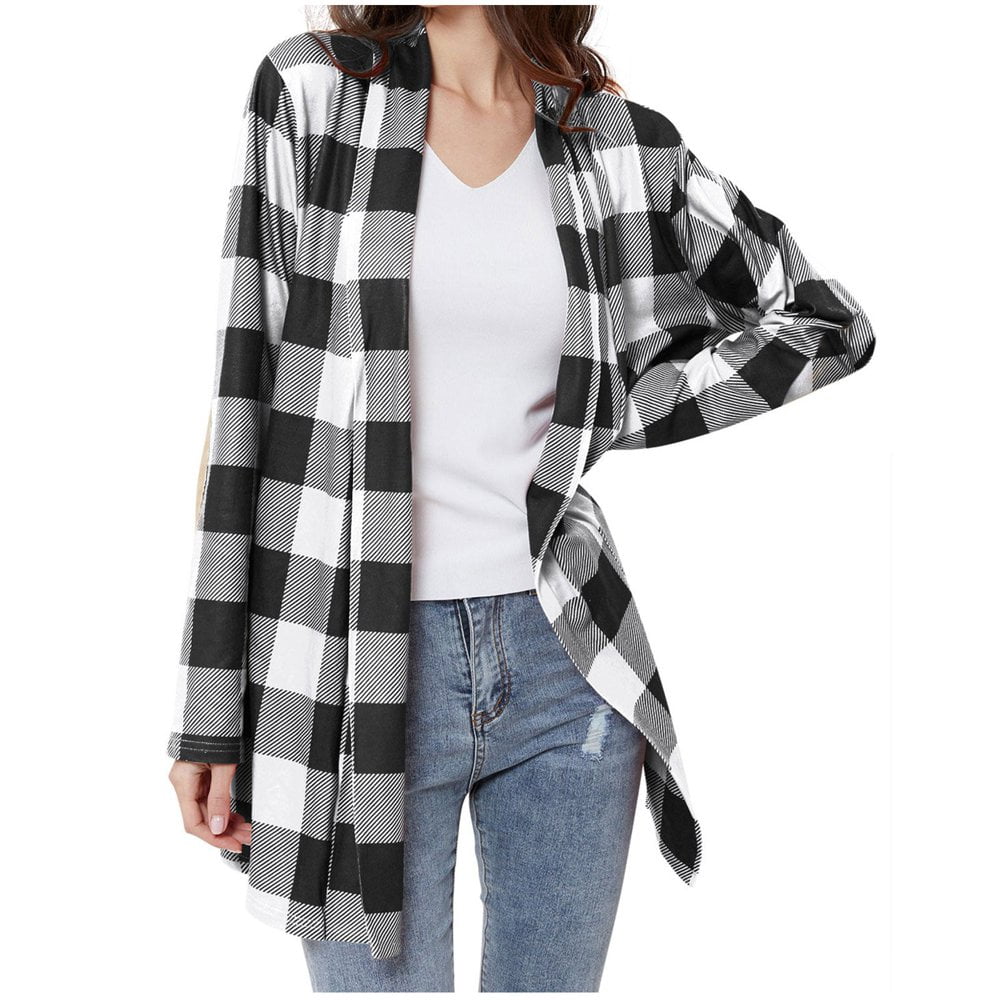 Click here for Generic Sales Women‘s Open Front Buffalo Plaid Car... prices