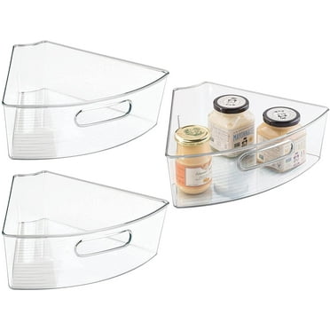 Kitchen Details 2 Pack Triangular Lazy Susan Organizer Bins in Clear ...