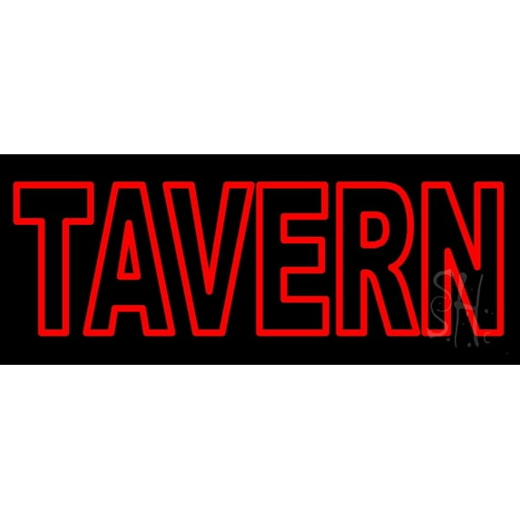 Red Tavern LED Neon Sign 13 x 32 - inches, Black Square Cut Acrylic ...